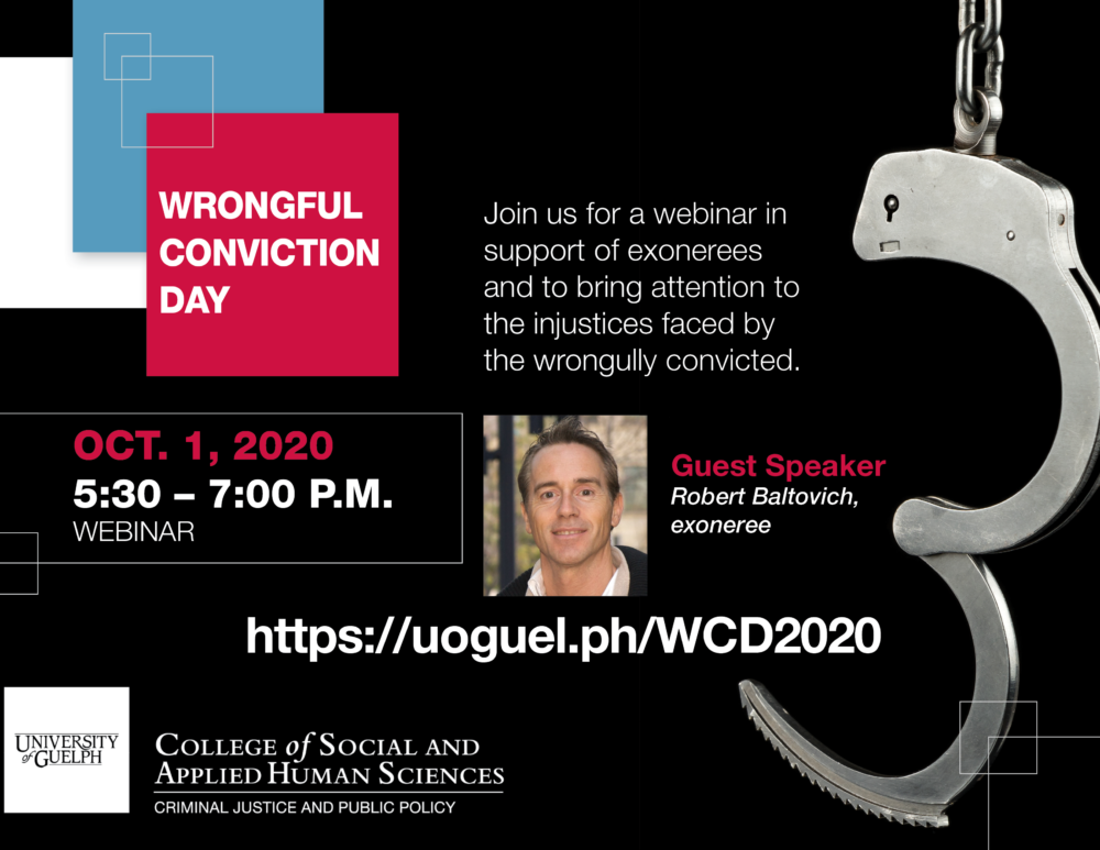 ONLINE: Wrongful Conviction Day 2020 Webinar - U of G News