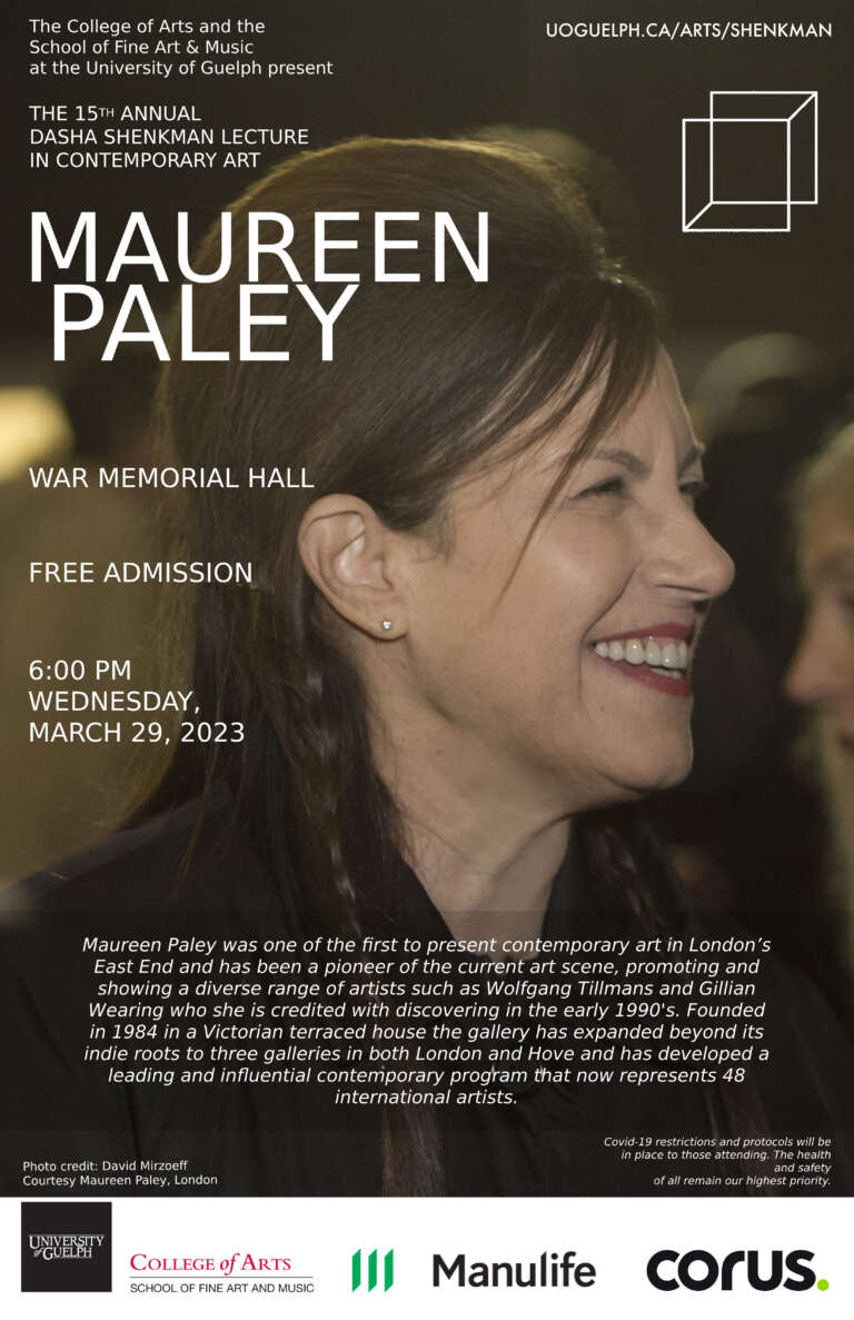 Gallery Director Maureen Paley to Deliver Shenkman Lecture in Contemporary Art - U of G News